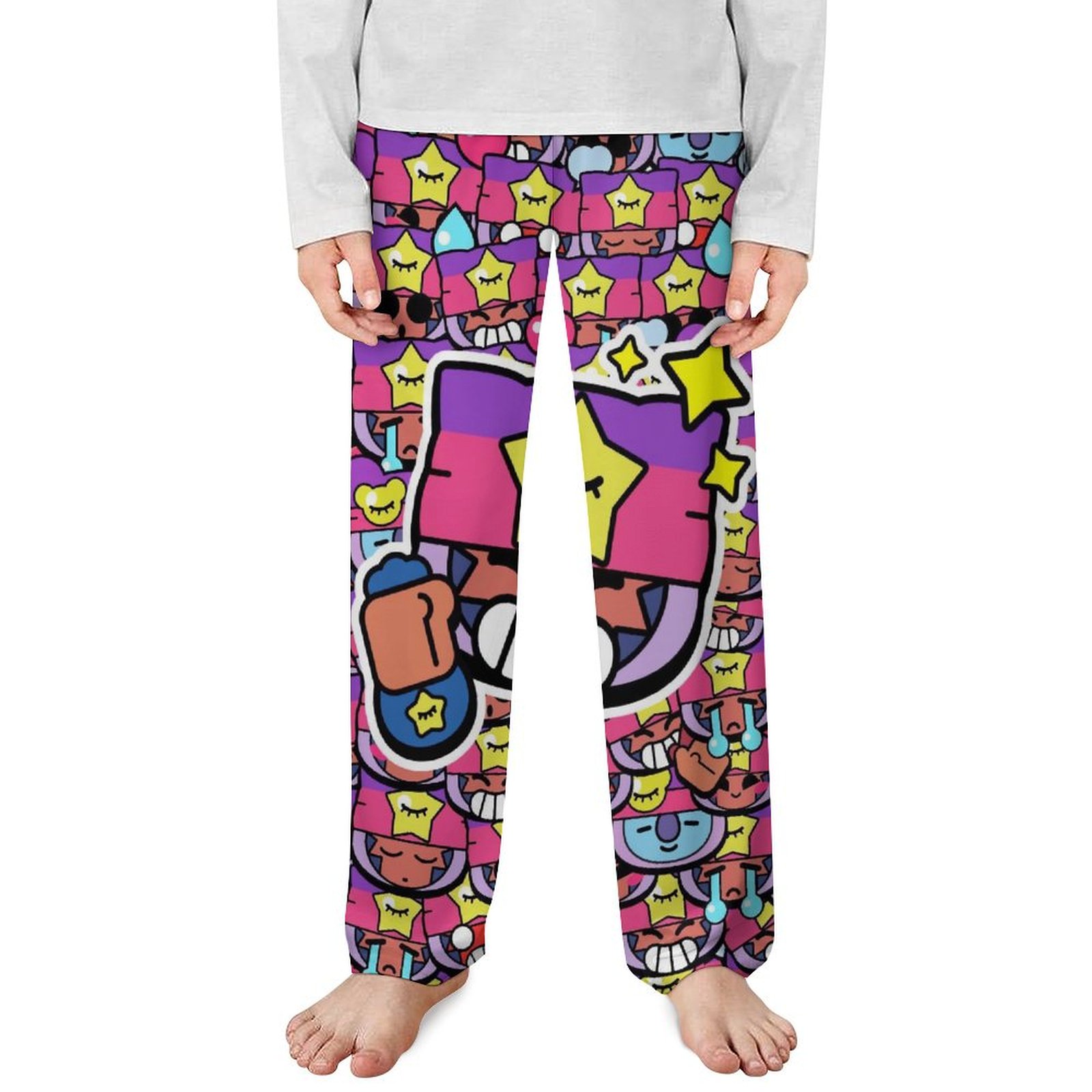 Brawl Stars Pajama Pants Children's Straight Leg Lounge Bottoms Printed Sleepwear Trousers for ...