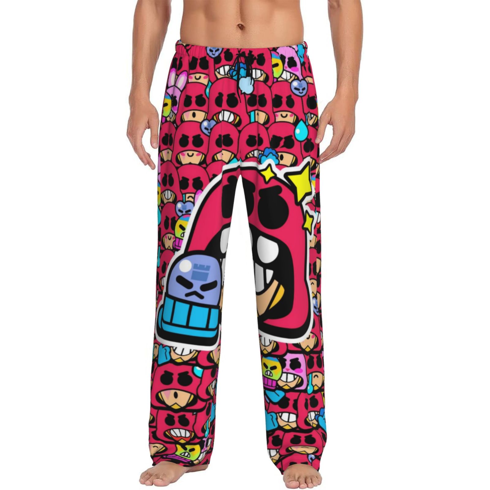 Brawl Stars Pajama Pants Drawstring Elastic Waistband Loungewear Comfy Separate Bottoms Sleep PJ ...