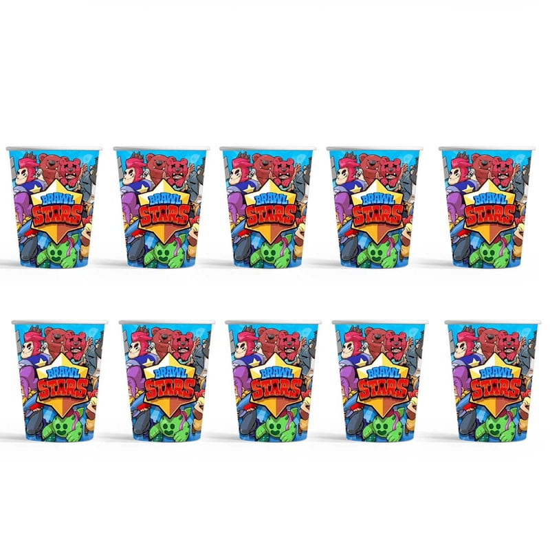Brawl Stars Party Supplies Cups Birthday Tableware Disposable Paper ...