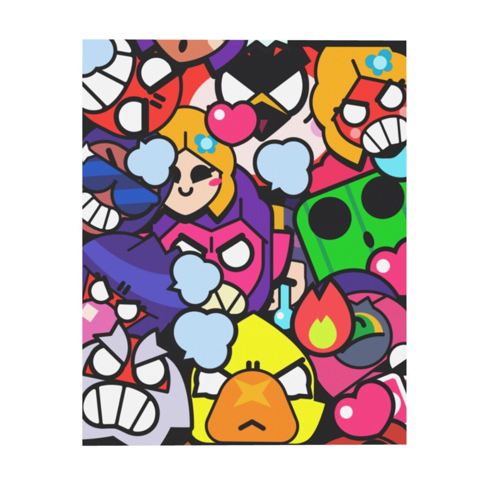 Brawl Stars Pattern Canvas Decorative Poster Art Picture Painting Gift ...