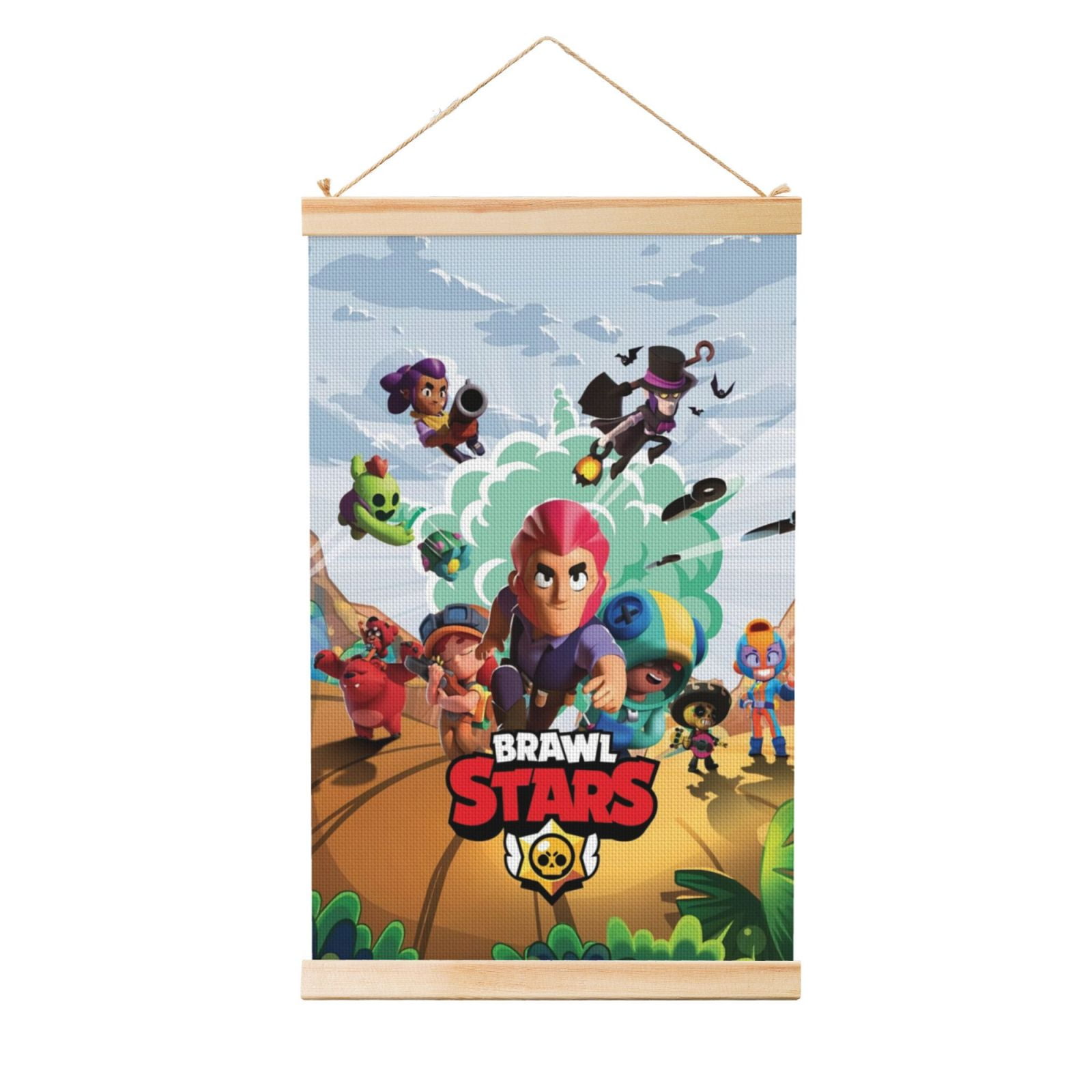 Brawl Stars Poster Canvas Wooden Shaft Hanging Poster Home Decor ...