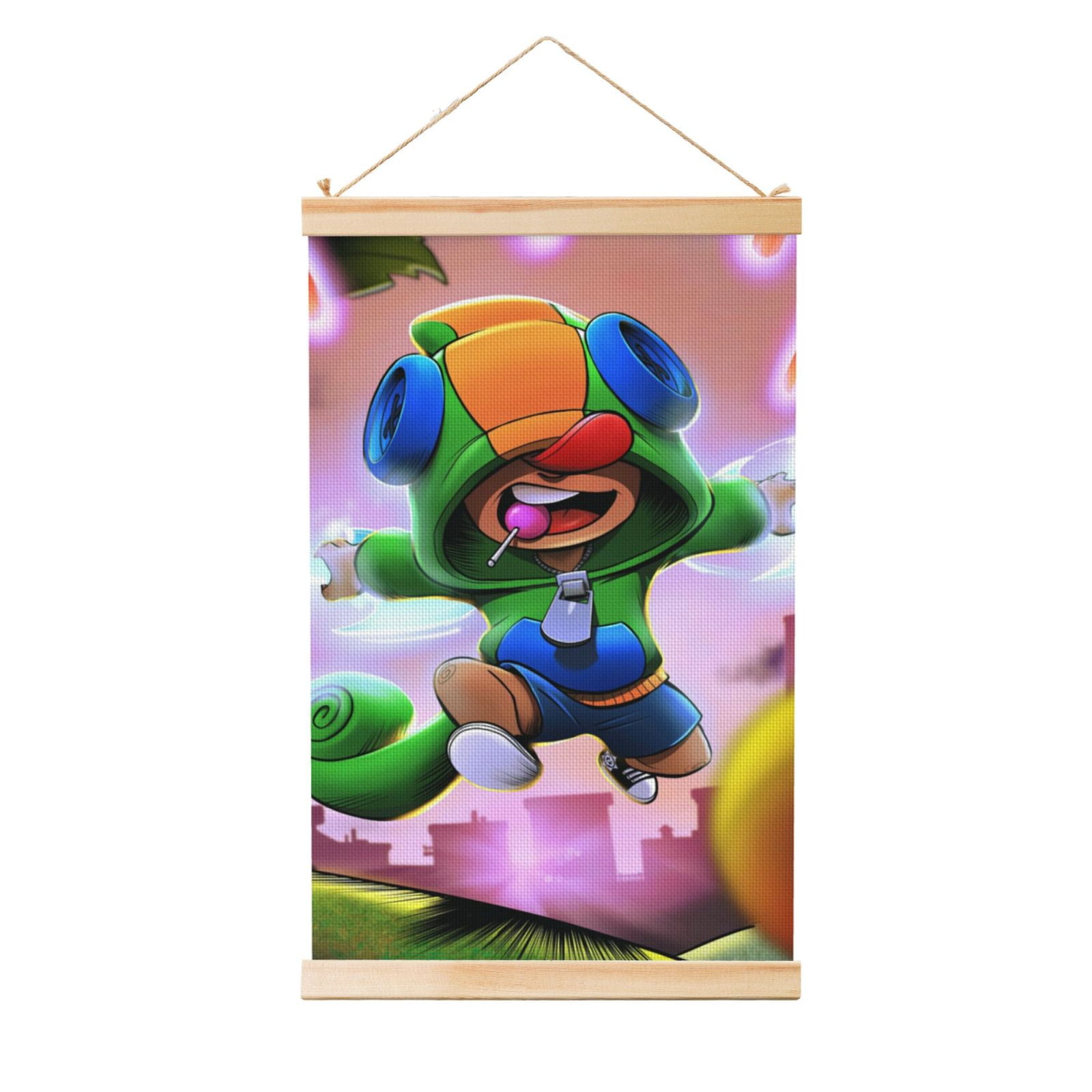 Brawl Stars Poster Canvas Wooden Shaft Hanging Poster Home Decor ...