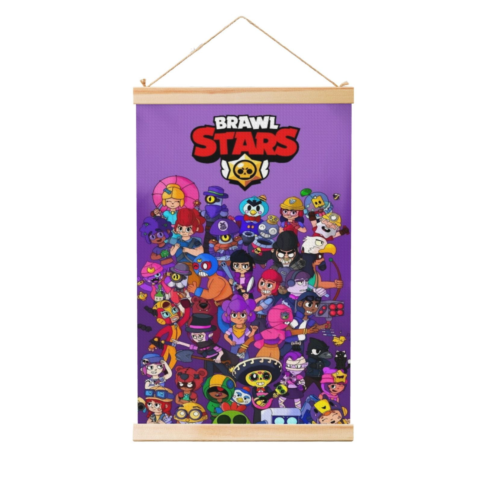 Brawl Stars Poster Canvas Wooden Shaft Hanging Poster Home Decor ...