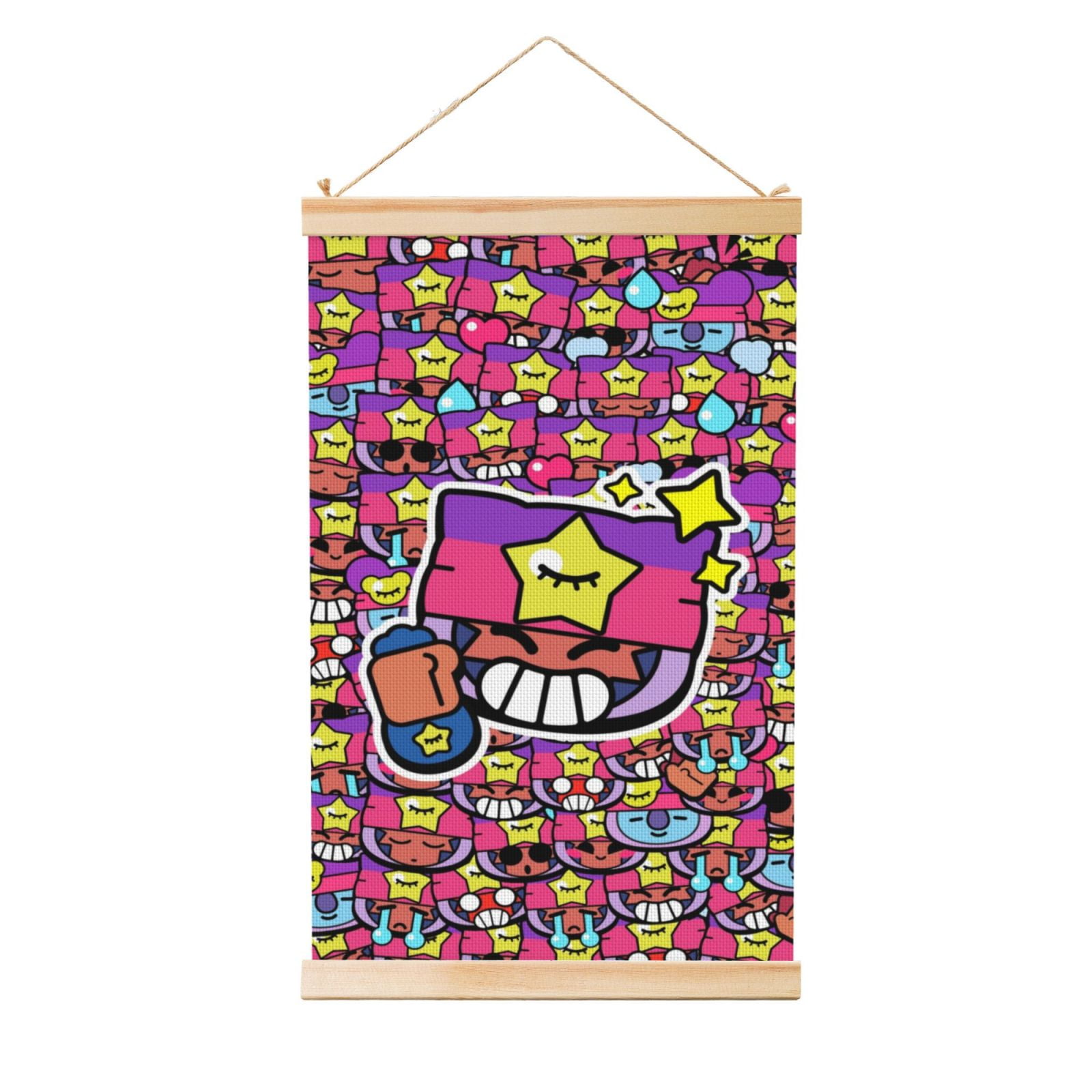 Brawl Stars Poster Canvas Wooden Shaft Hanging Poster Home Decor ...