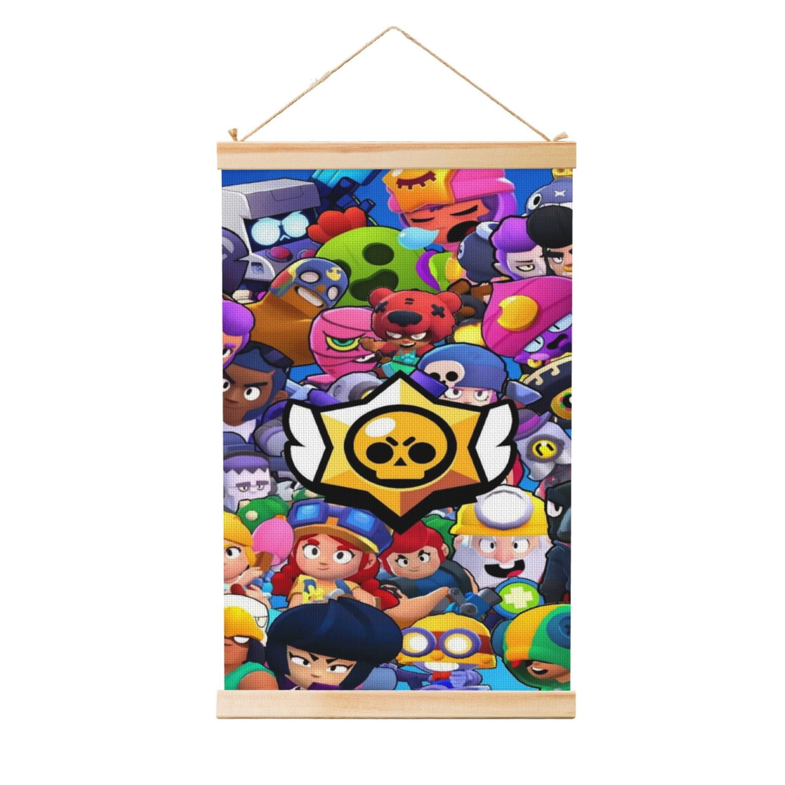 Brawl Stars Poster Canvas Wooden Shaft Hanging Poster Home Decor ...