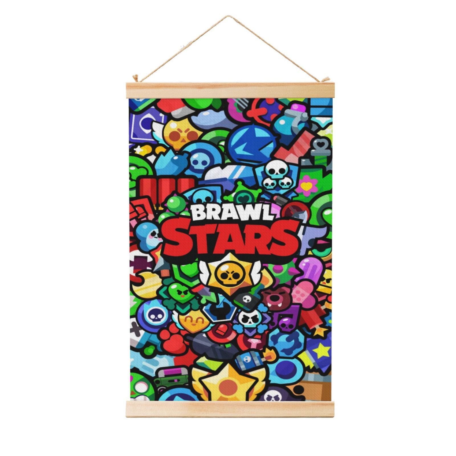 Brawl Stars Poster Canvas Wooden Shaft Hanging Poster Home Decor ...