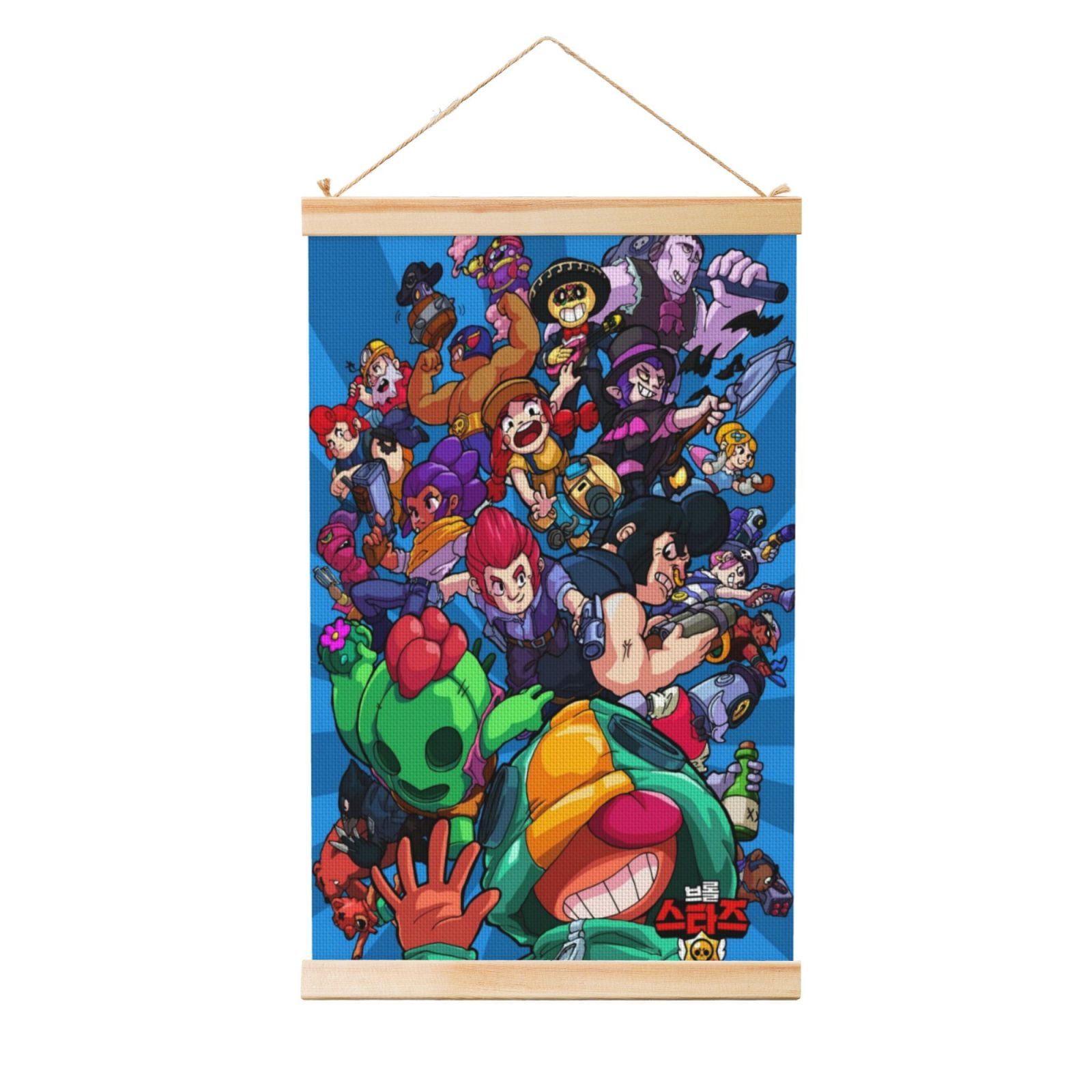 Brawl Stars Poster Canvas Wooden Shaft Hanging Poster Home Decor ...