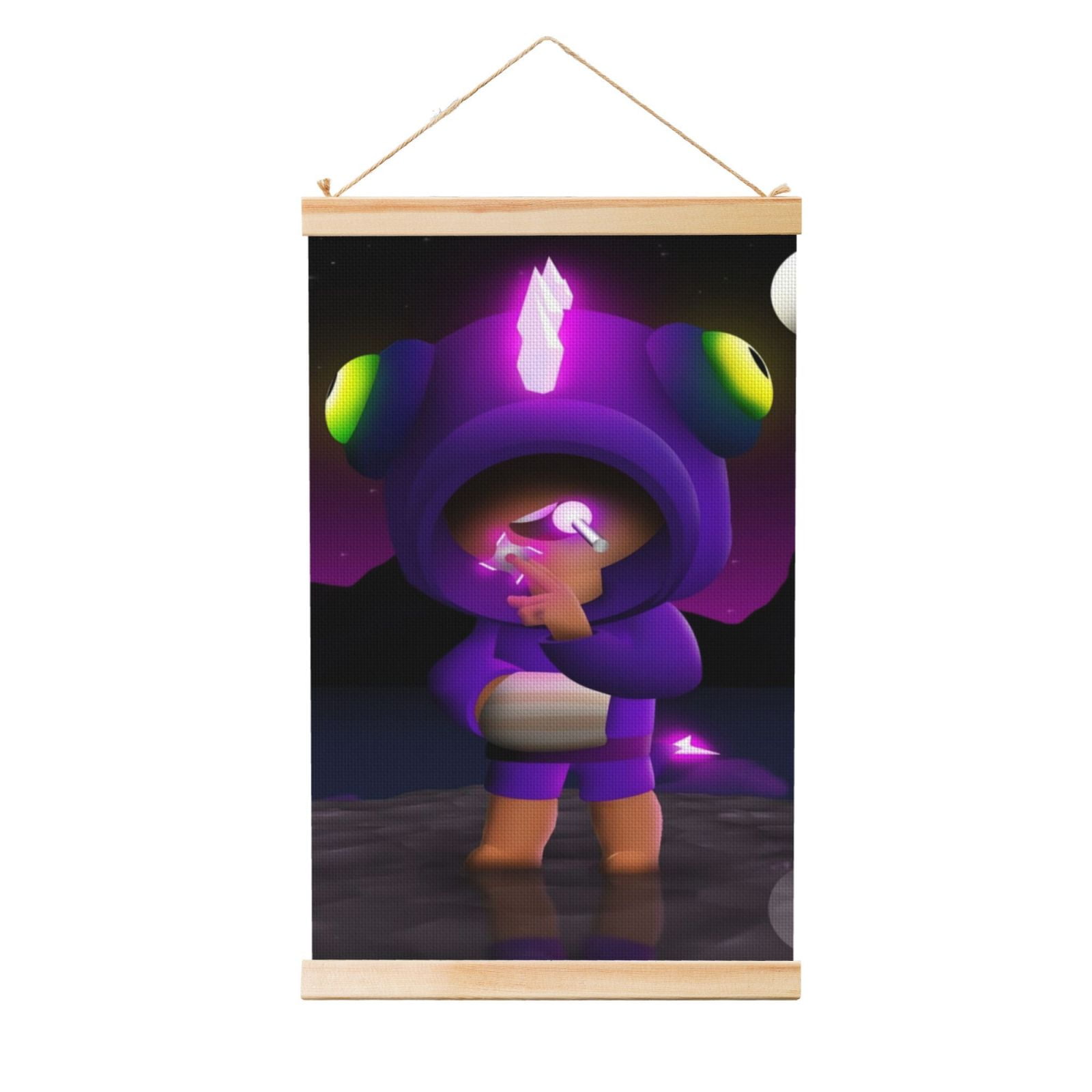 Brawl Stars Posters Wall Hanging Wooden Shaft Poster Wall Art Aesthetic ...