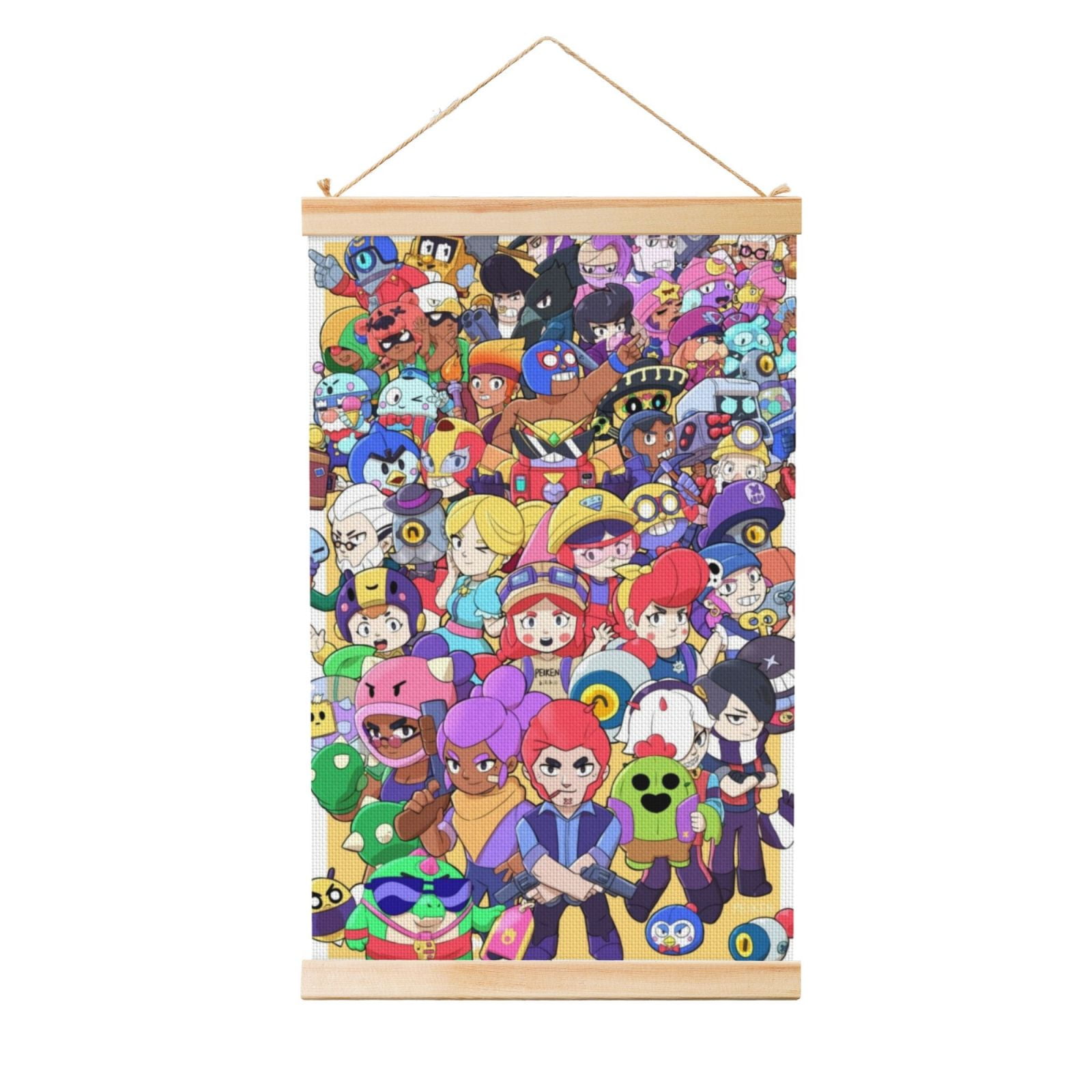 Brawl Stars Posters Wall Hanging Wooden Shaft Poster Wall Art Aesthetic ...