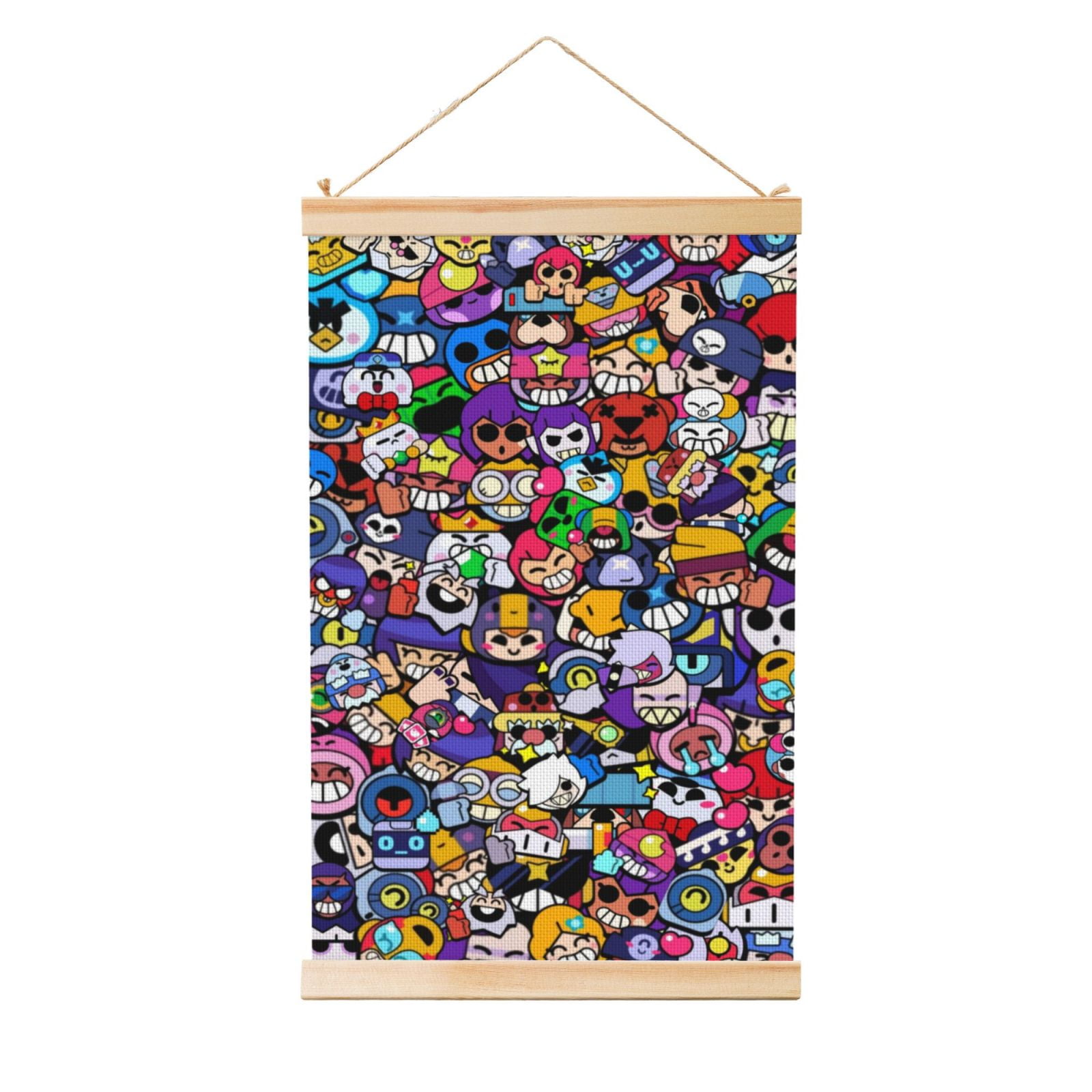 Brawl Stars Posters Wall Hanging Wooden Shaft Poster Wall Art Aesthetic ...