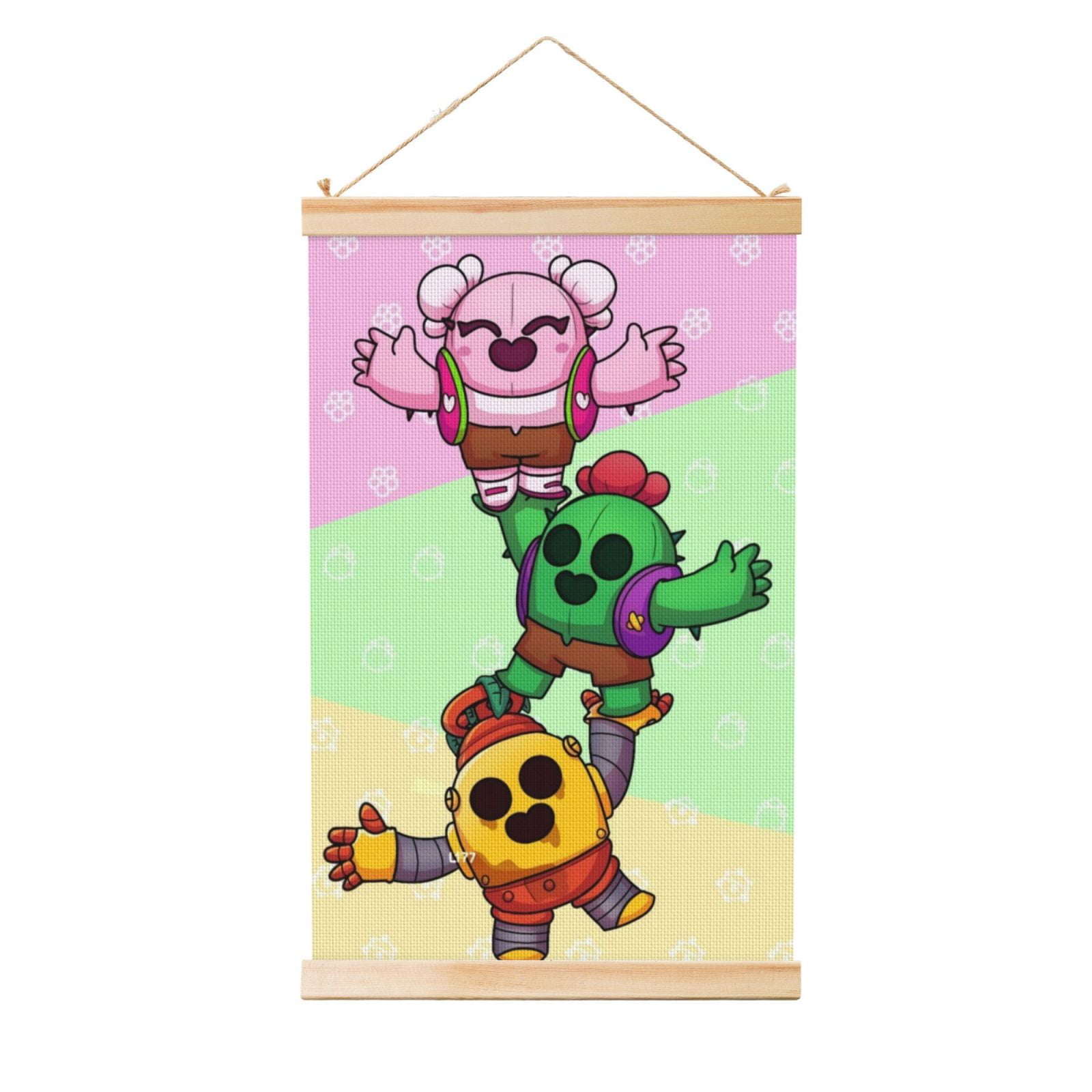 Brawl Stars Posters Wall Hanging Wooden Shaft Poster Wall Art Aesthetic ...