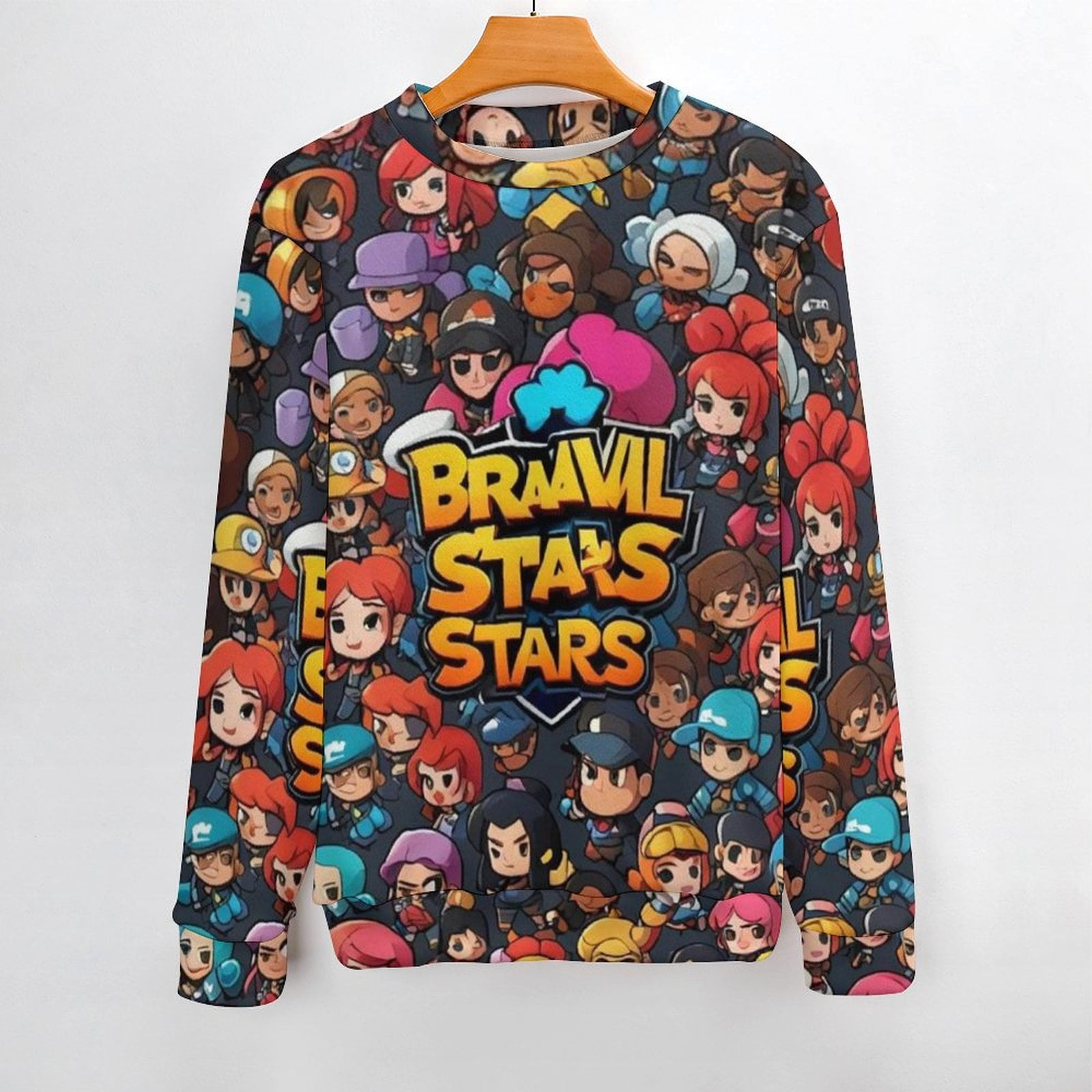 Brawl Stars Round Neck Sweater Pullover Unisex Turtleneck Fashion 3D ...