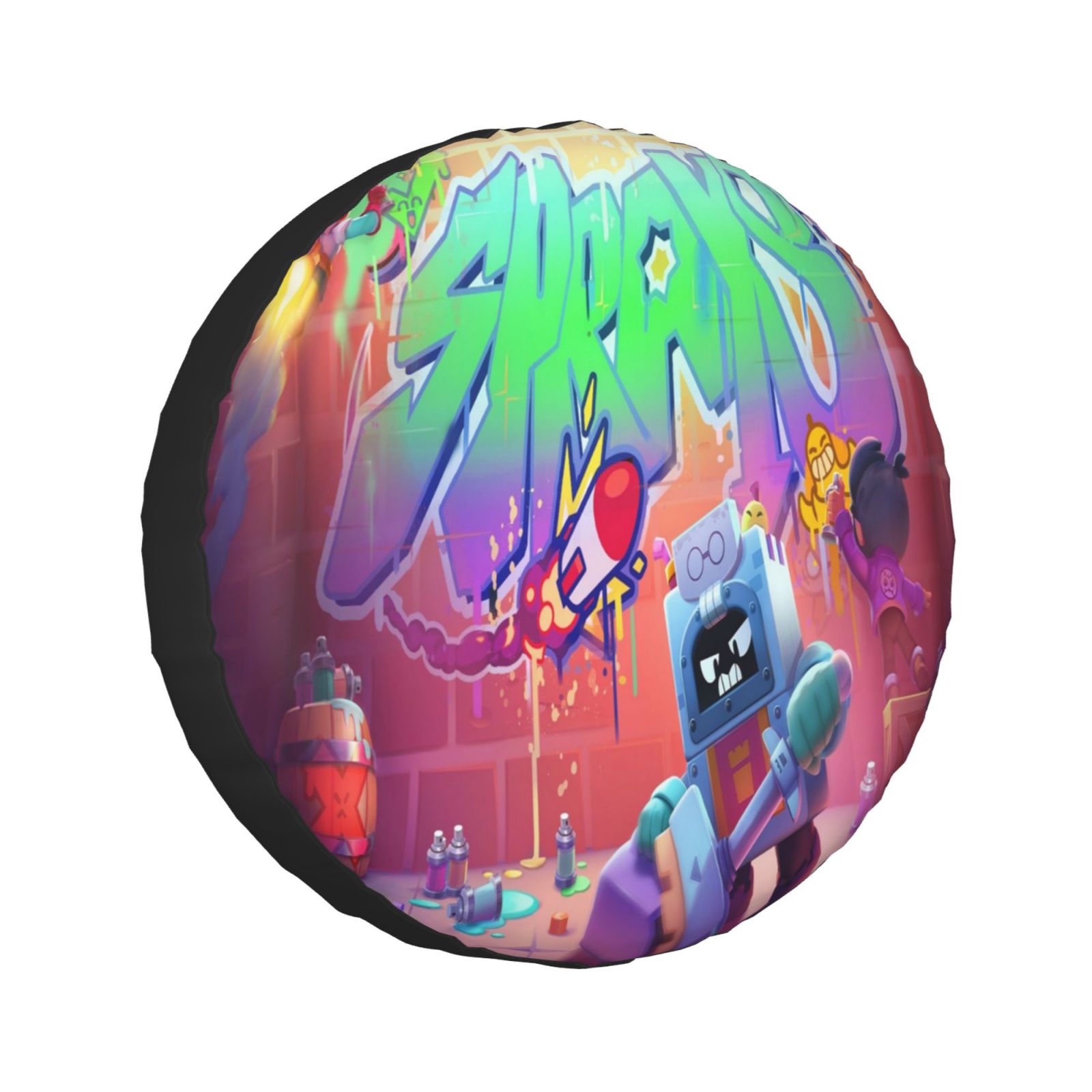 Brawl Stars Spare Tire Cover Dust-Proof Wheel Tire Cover Fit Trailer RV ...