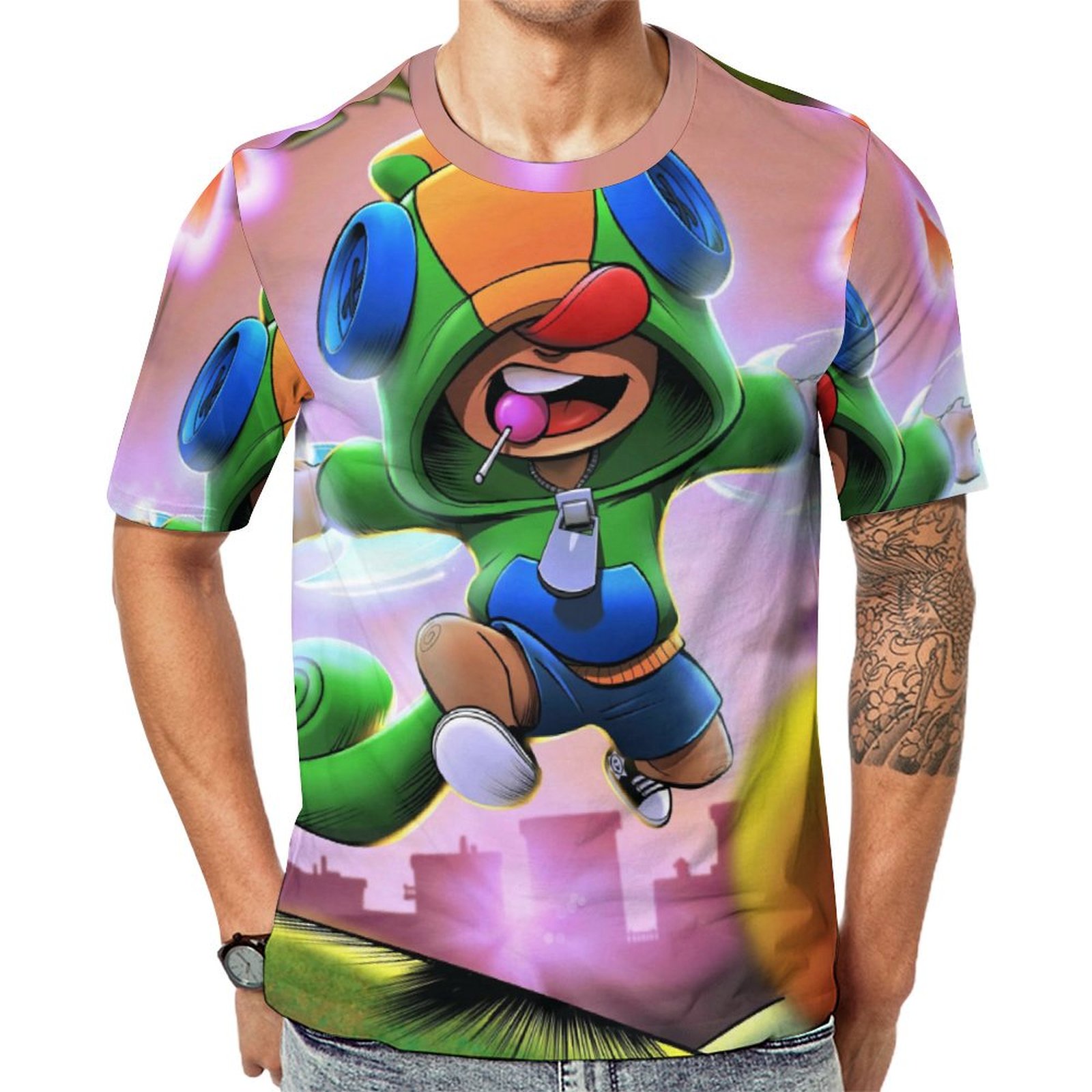 Brawl Stars T-Shirt Full Print Short Sleeve Crew Neck Casual Novelty ...
