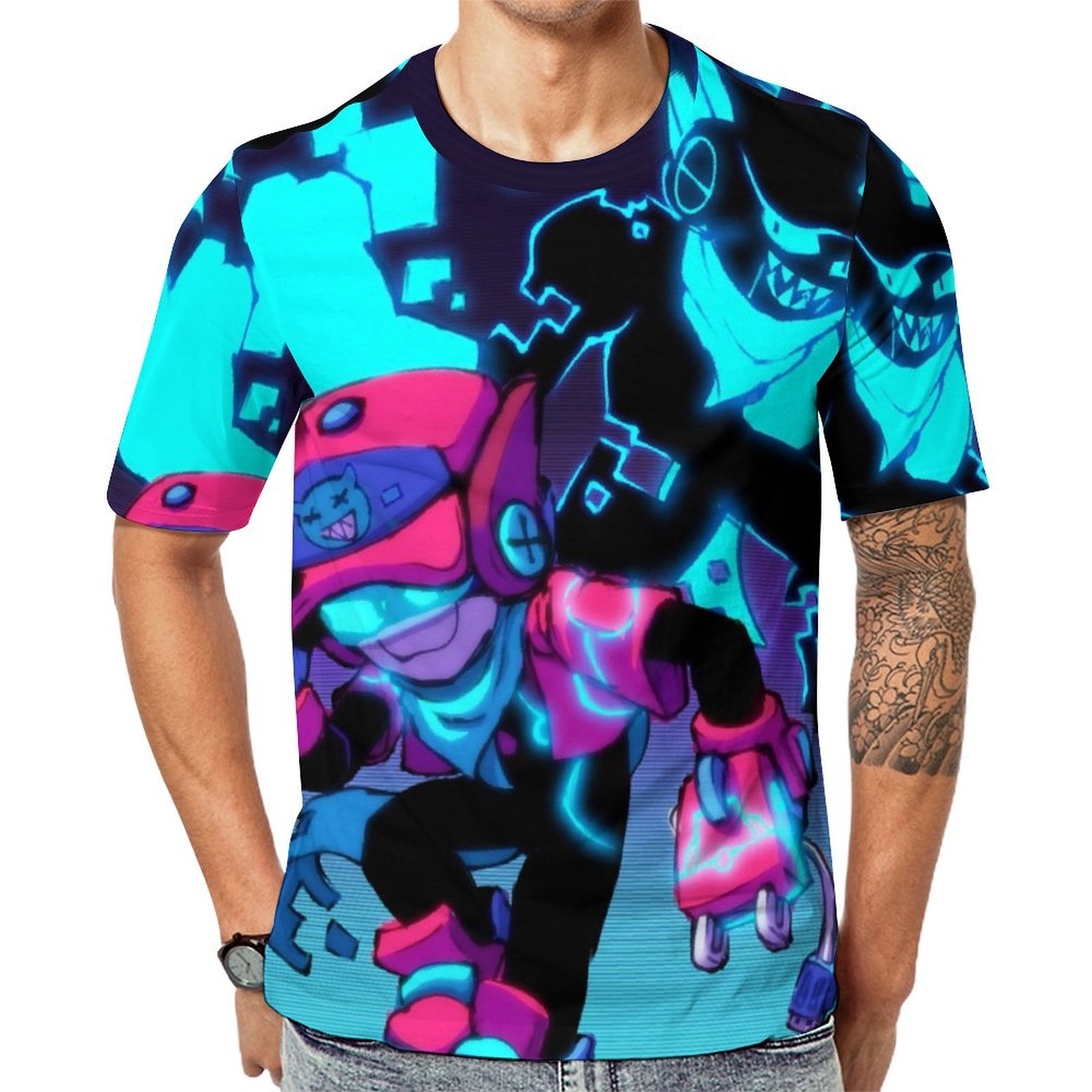 Brawl Stars T-Shirt Full Print Short Sleeve Crew Neck Casual Novelty ...