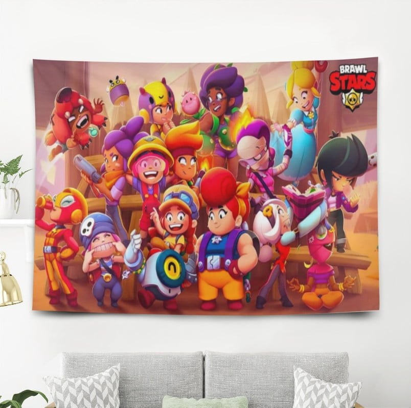 Brawl Stars Tapestry Gift Wall Hanging Backdrop for Room Bedroom Girls Or Boys Fans Background ...