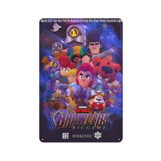 Brawl Stars Tin Hanging Picture Iron Wall Painting Home Wall Background ...