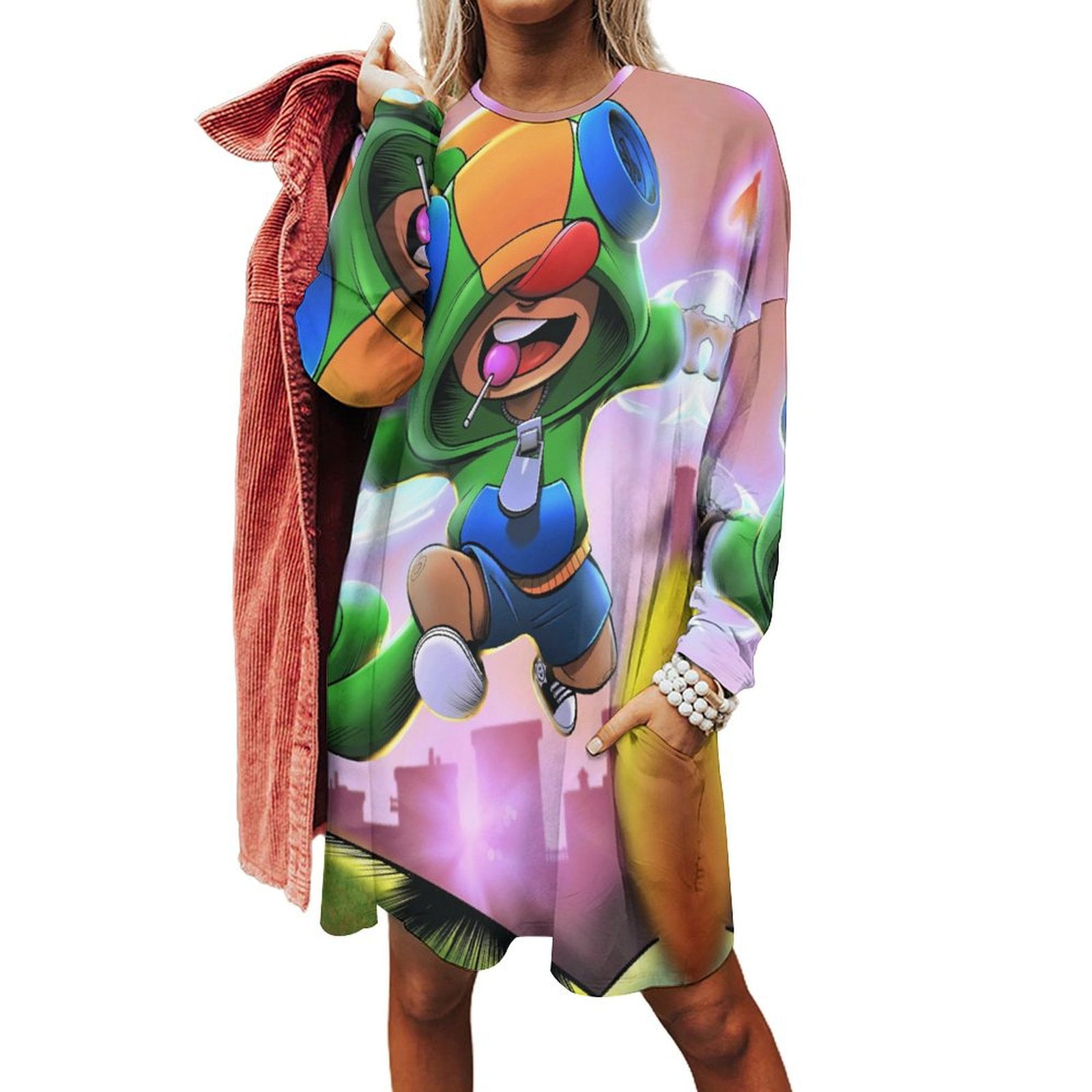 Brawl Stars Women's Long Sleeve Oversized Dressy T-Shirts Loose Casual Crewneck Tops Soft Blouse ...