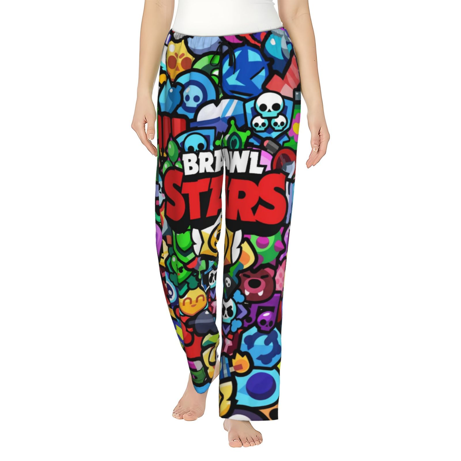 Brawl Stars Women's Pajama Pants Funny All Over Print Adult Lounge Sleep Bottoms Comfy Elastic ...