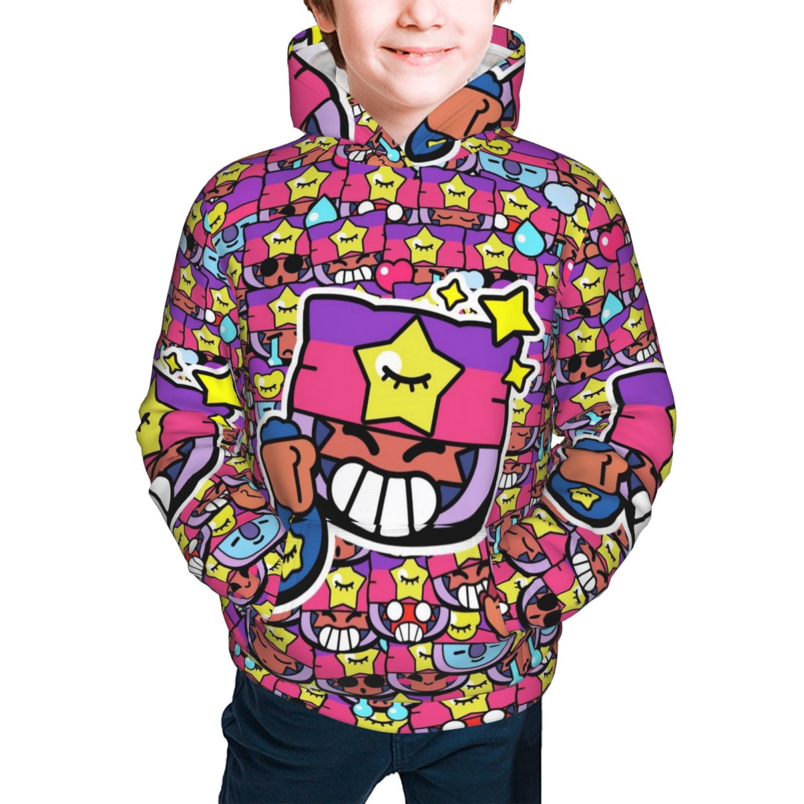 Brawl Stars Youth Hoodie Graphic Colorful Cool Kids Hooded Sweatshirts ...