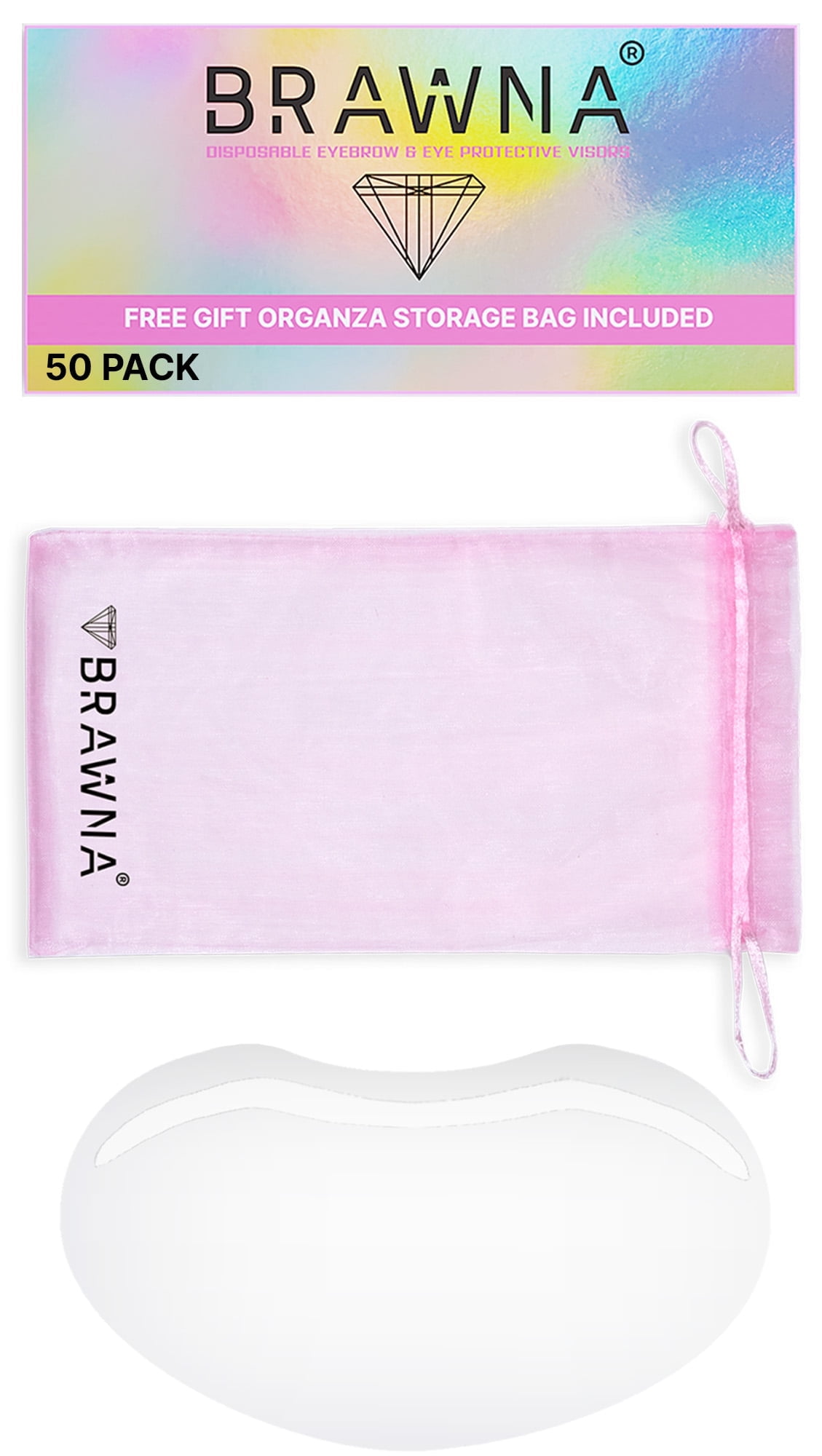 Brawna - 50 Pack Protective Shower Visors for Eyes & Brows - Walmart.com