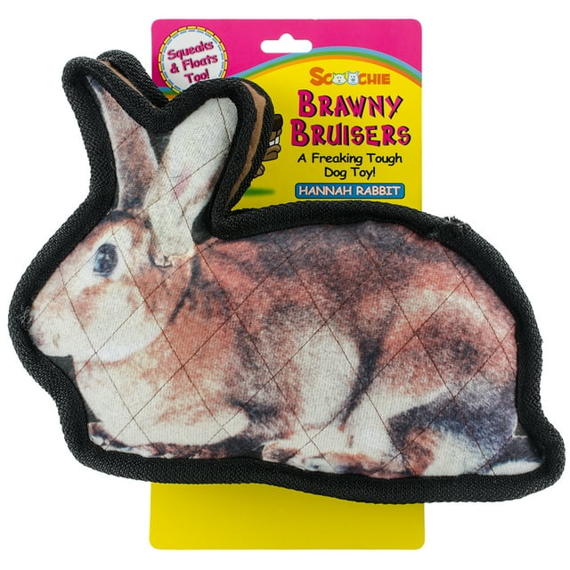 Brawny Bruisers Hannah Rabbit Dog Toy 11"- , Pk 1, Scoochie Pet ...