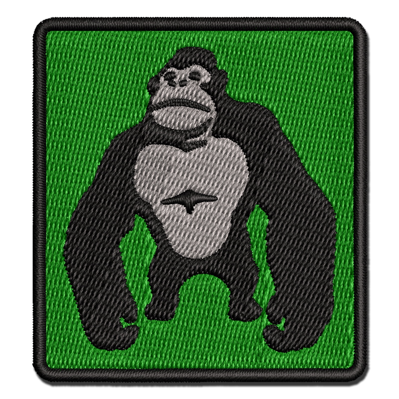 Brawny Gorilla Ape Applique Multi-Color Embroidered Hook & Loop Patch ...