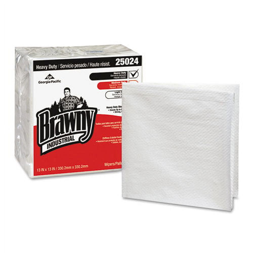 Brawny Industrial Heavy Duty Qrtrfld Shop Towels, 13x13, White 70/PK 12 ...