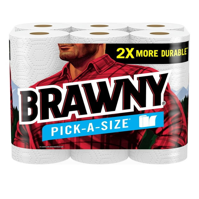 Brawny Pick-a-Size Paper Towels, 6 Double Rolls - Walmart.com
