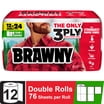 Brawny Tear-a-Square 3-Ply Paper Towels, 2 Triple Rolls, Absorbent and ...