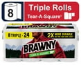 Brawny Tear-a-Square Paper Towels, 8 Triple Rolls, 3 Sheet Sizes, Strong Paper Towel (4 Pack ...