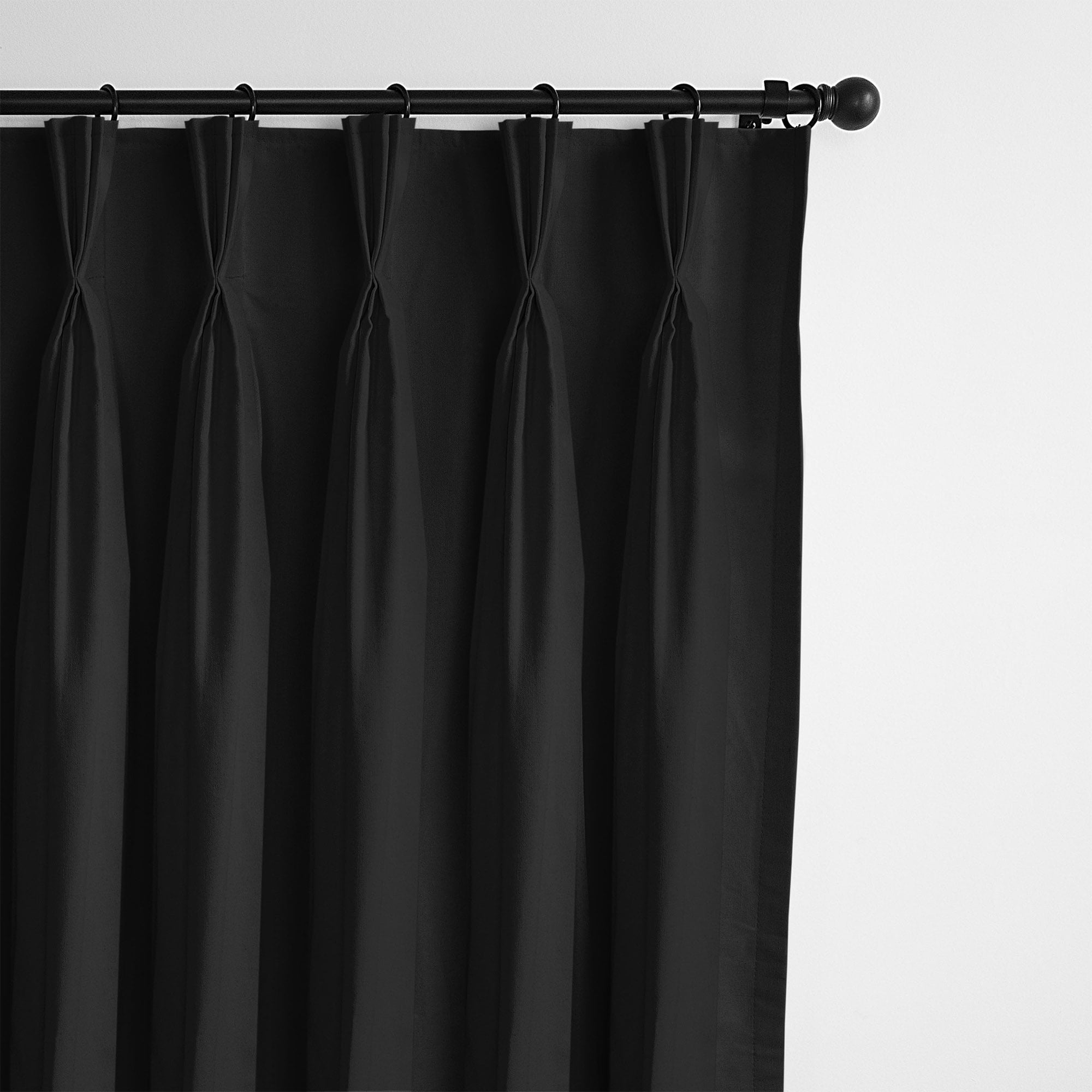 Braxton Black Pinch Pleat Drapery Panel - Pair 20"x132" - Walmart.com