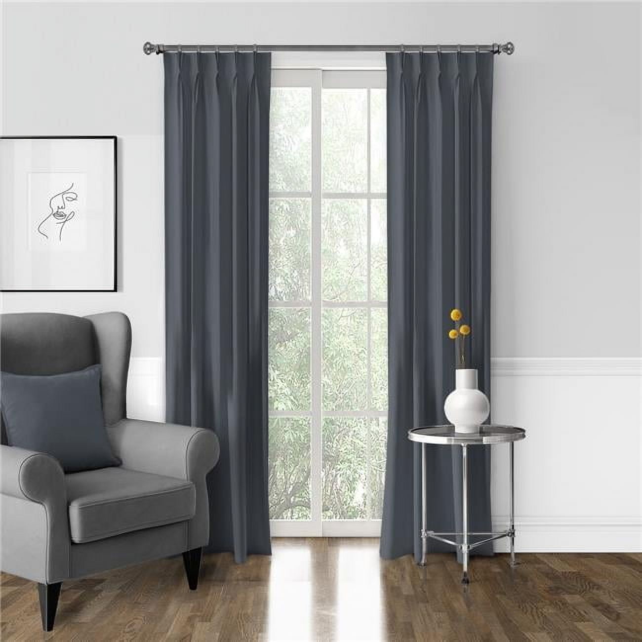 Braxton Pinch Pleat Drapery Panel, Gray - 20 x 96 in. - Pack of 2 ...