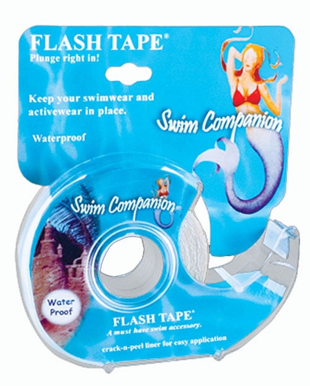 Braza Swim Flash Tape - 1 Roll, Clear, 20 ft, Waterproof, Medical Grade ...