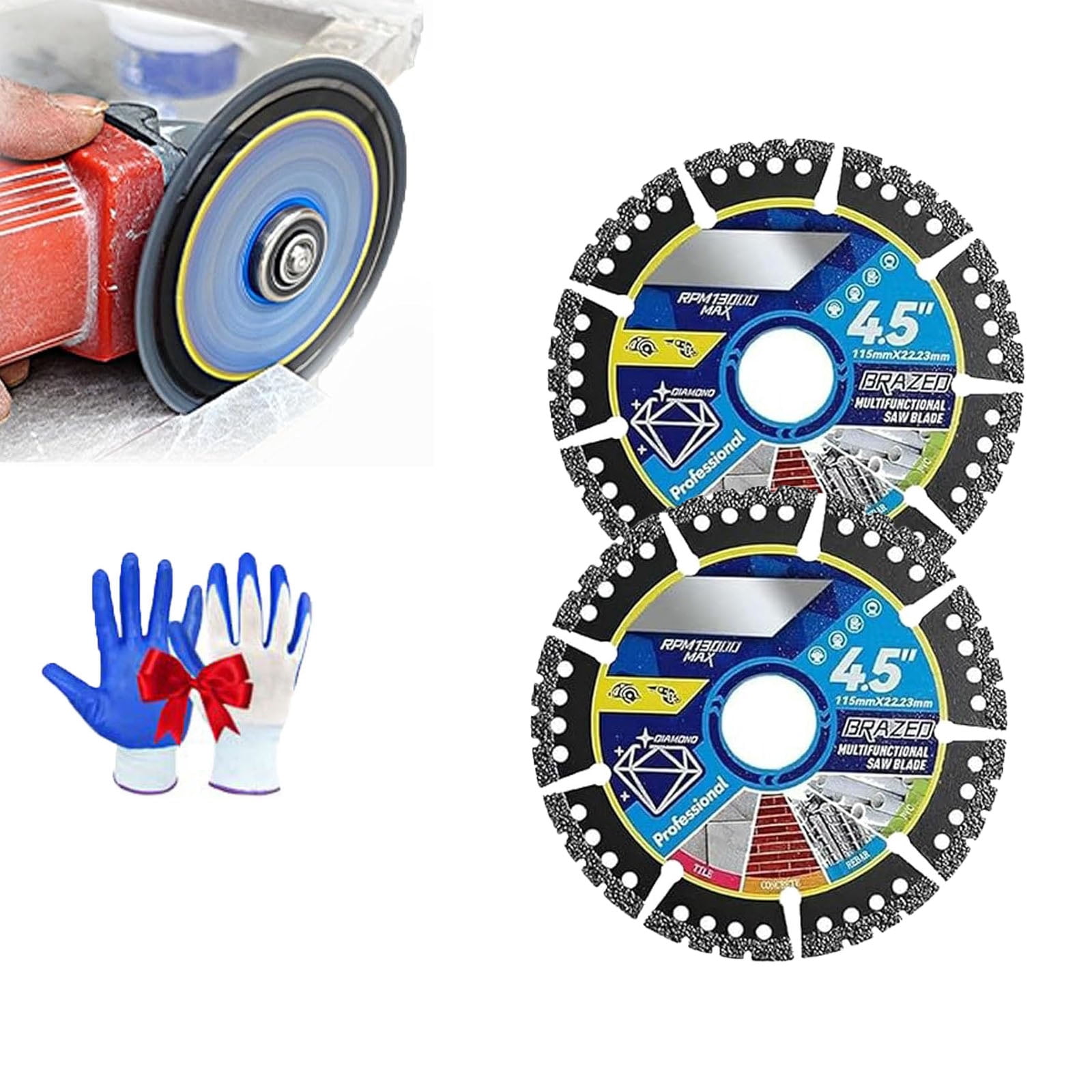 Brazed Multifunctional Saw Blade, 4.5" Multi-Material Diamond Blade ...