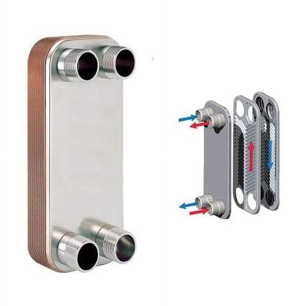Brazed Plate Heat Exchanger Stainless Steel SS316L 4"X12" 40 Plates 1 ...