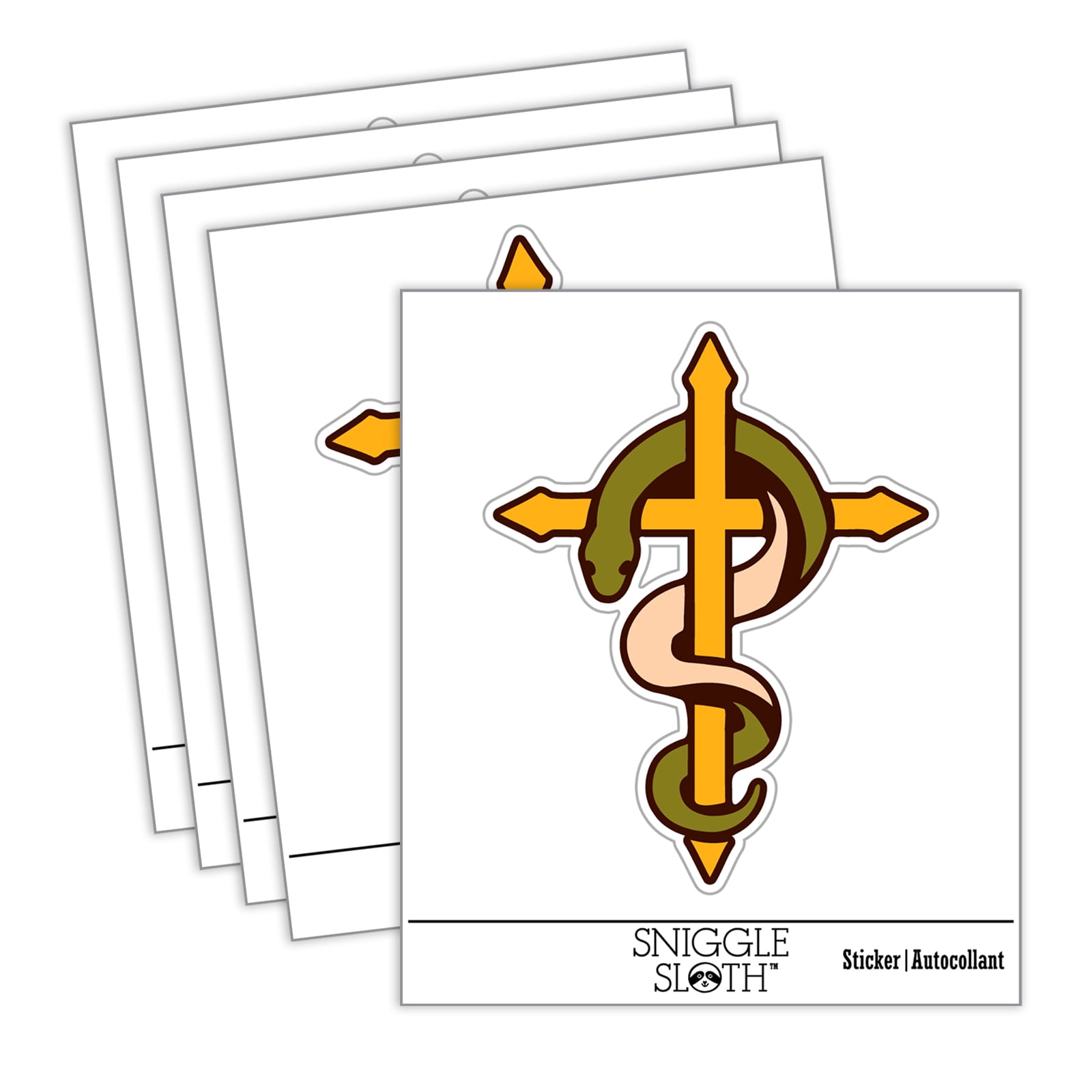 Brazen Serpent on Cross Good and Evil Car Window Bumper Water Bottle ...