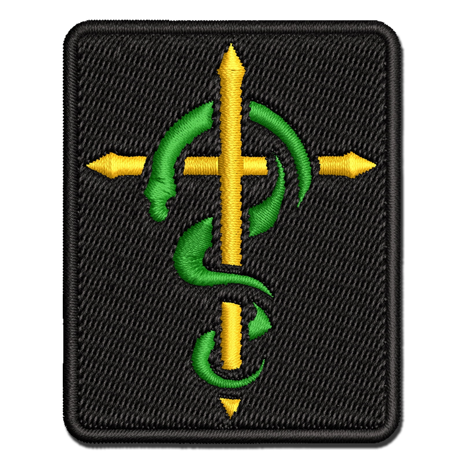 Brazen Serpent On Cross Good And Evil Applique Multi Color Embroidered