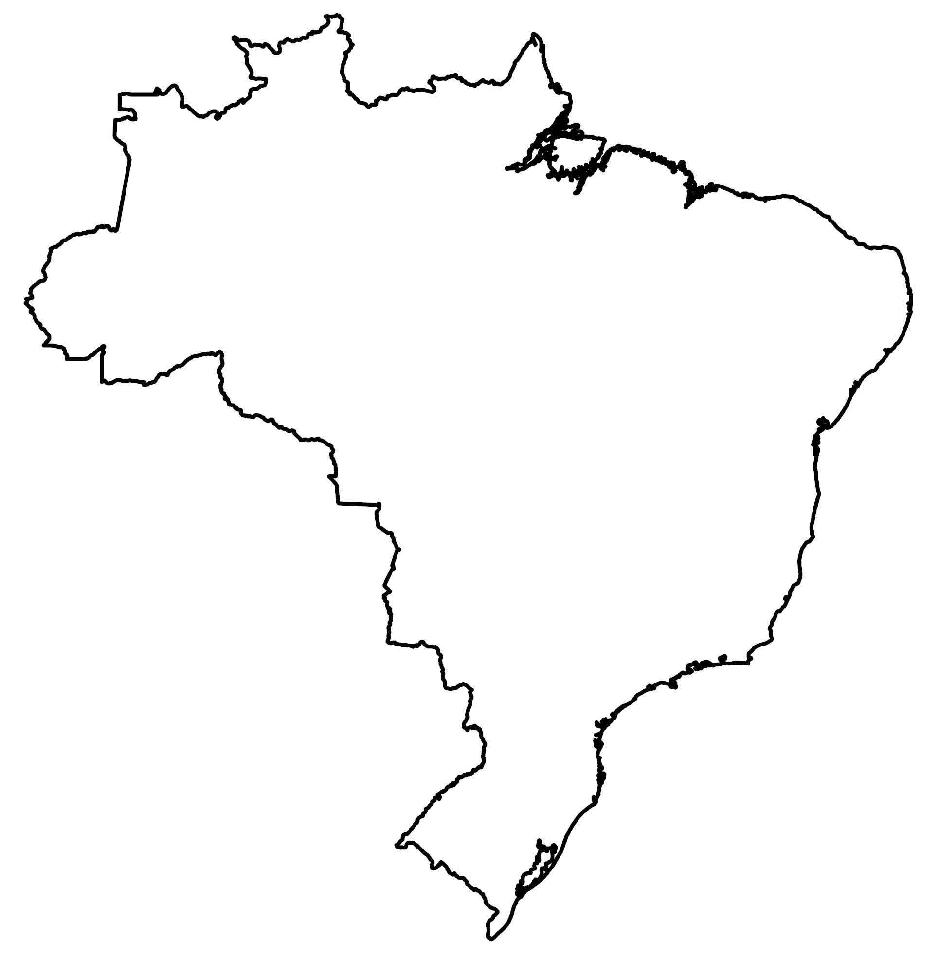 Brazil Blank Outline Map GLOSSY POSTER PICTURE PHOTO PRINT BANNER ...