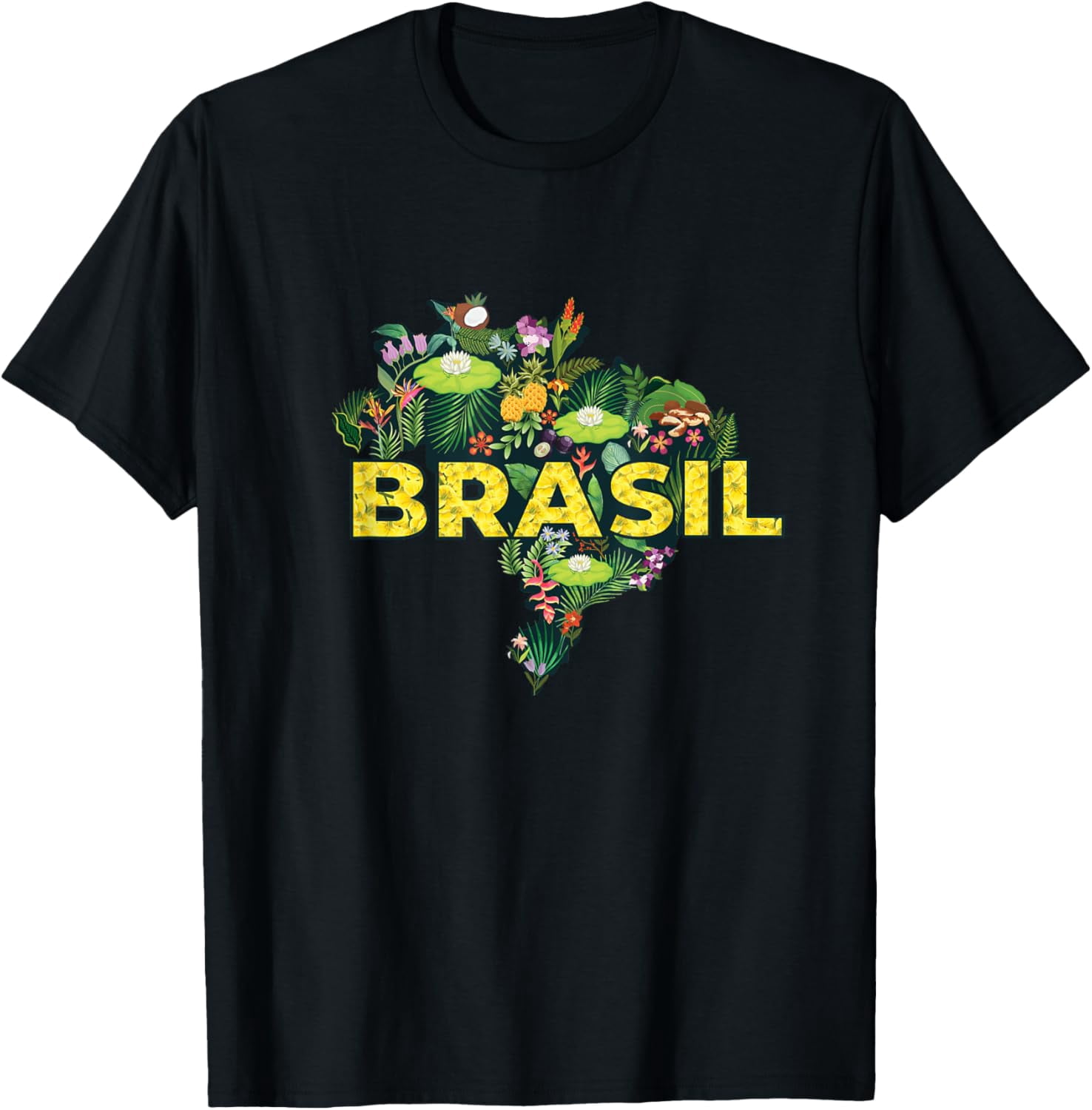 Brazil Botanical Map - Brazilian Carnival Brasil Souvenir T-Shirt men ...