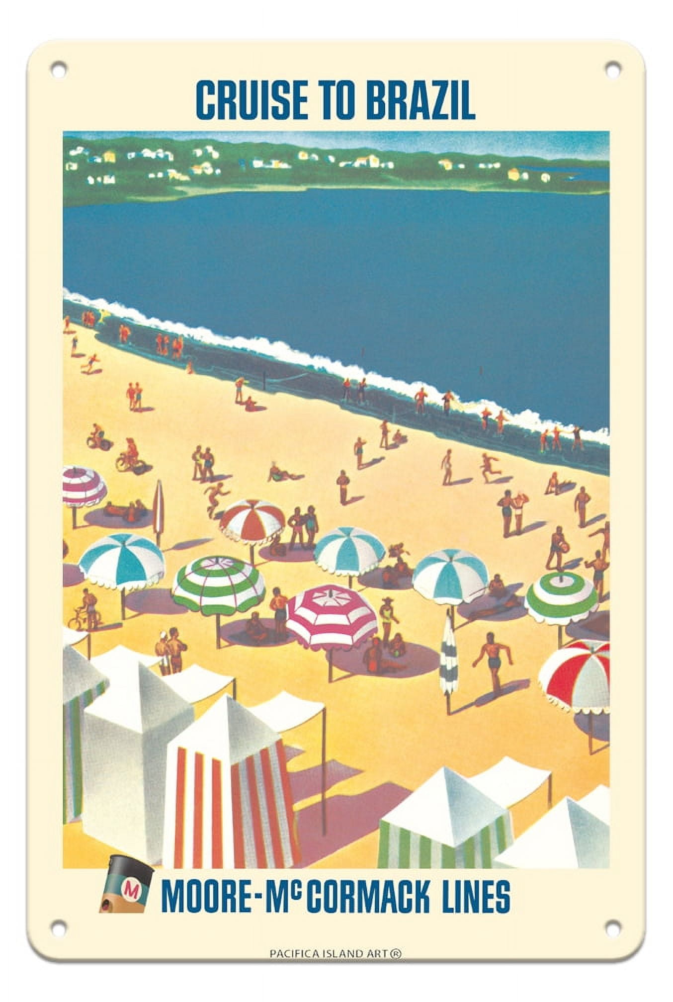 Brazil - Brazilian Beach Resort - Moore-McCormack Lines - Vintage Ocean ...