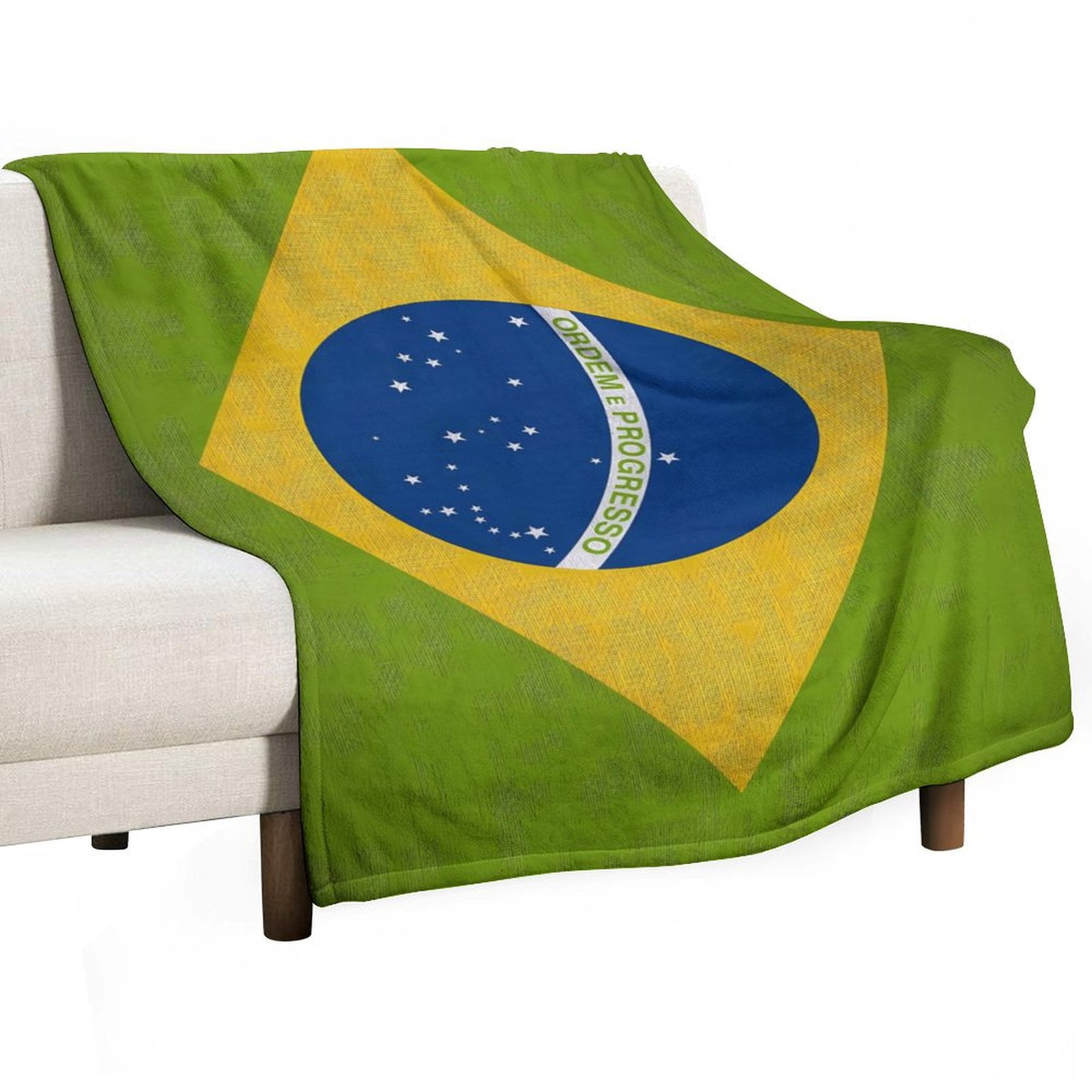 Brazil Brazilian Flag Vintage Brasil Super Soft Blanket Flannel Throw ...
