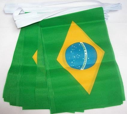 Brazil Bunting 20 flags 6'' x 4'' - Walmart.com