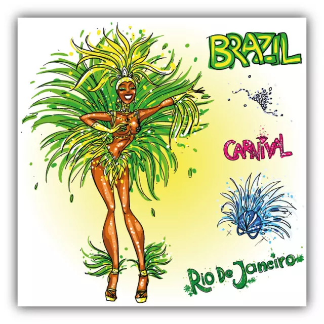 Brazil Carnival Label Rio De Janeiro Car Sticker Phone Decal Water ...