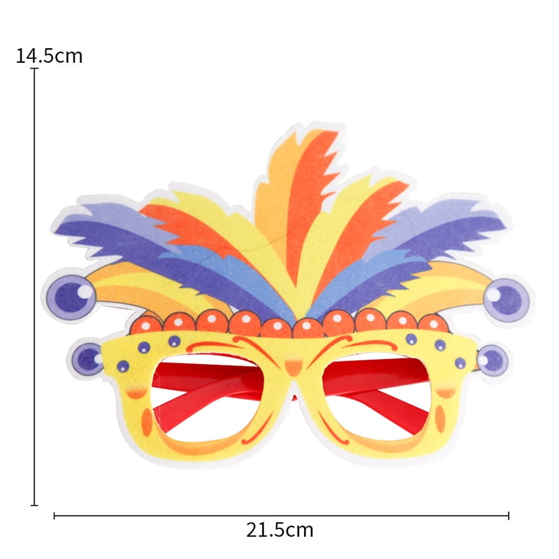 Brazil Carnival Party Decorations Colorful Non Woven Feather Glasses ...