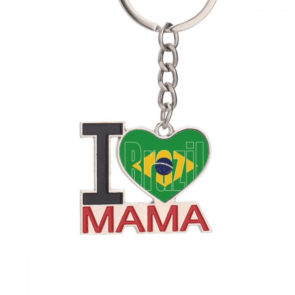 Brazil Country Flag Name Art Deco Fashion Keychain Metal Keyring Holder ...