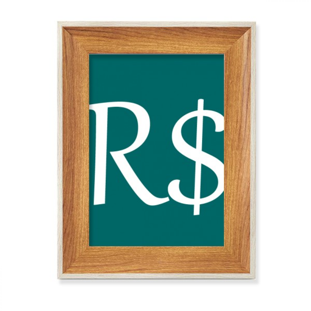 Brazil Currency Symbol Real BRL Desktop Wooden Photo Frame Display ...