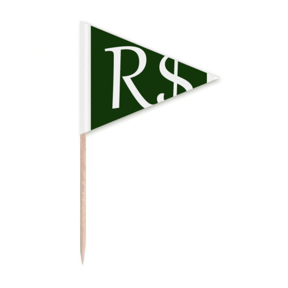 Brazil Currency Symbol Real BRL Toothpick Triangle Cupcake Toppers Flag ...
