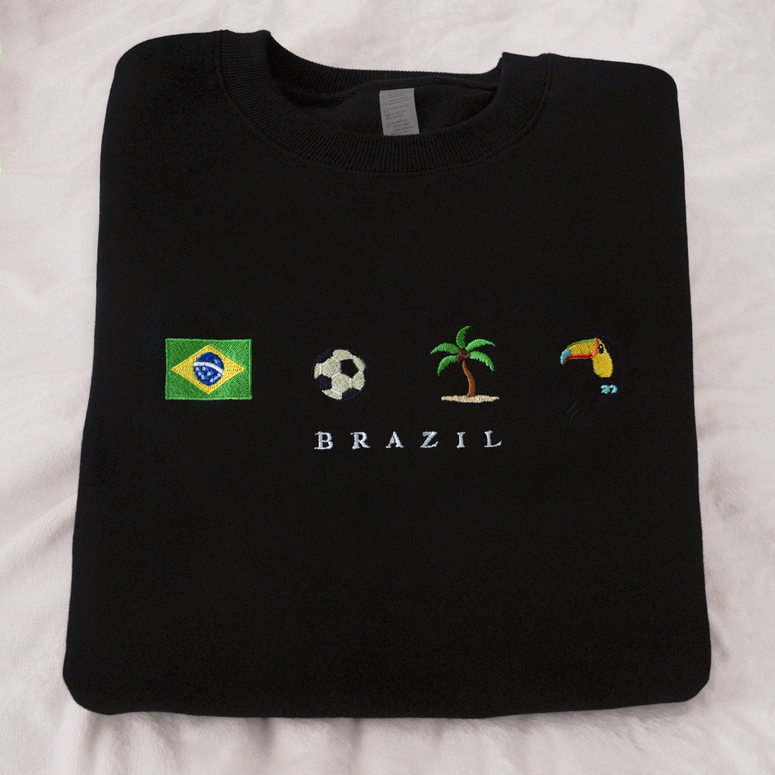 Brazil Embroidered Sweatshirt: Soccer, Beach, Toucan - Walmart.com