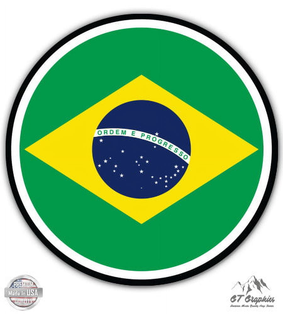 Brazil Flag - 12" Vinyl Sticker Waterproof Decal - Walmart.com